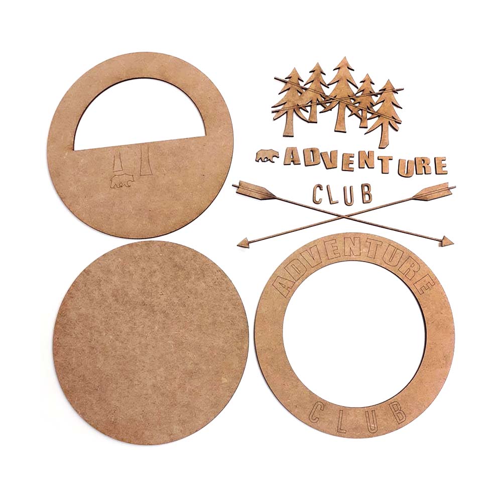 Adventure Club Sign with Crossed Arrows 360 Lasers