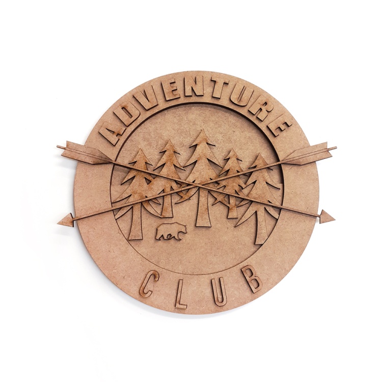 Adventure Club Sign with Crossed Arrows 360 Lasers