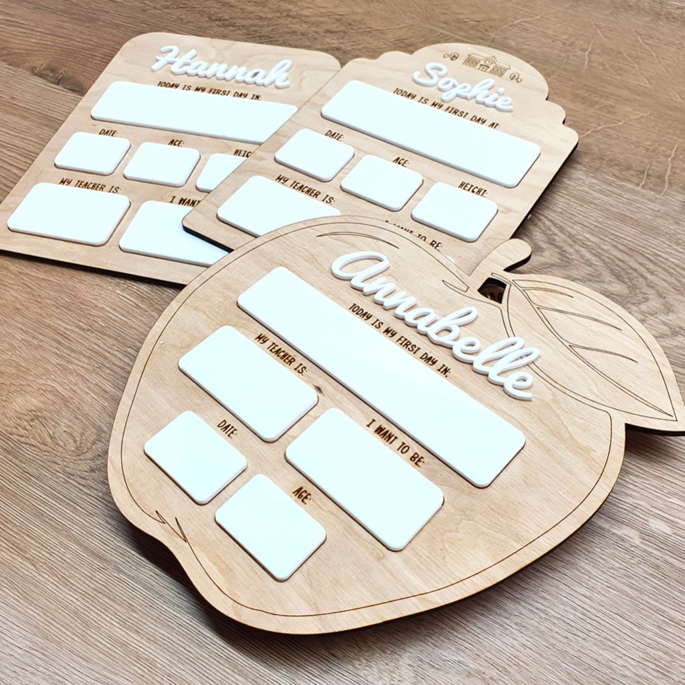 Personalised First Day of School Board – Custom Reusable Photo Prop 360 ...