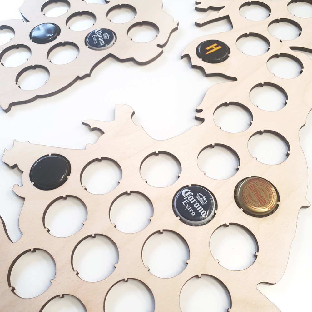 Bottlecap Holder Map UK 360 Lasers