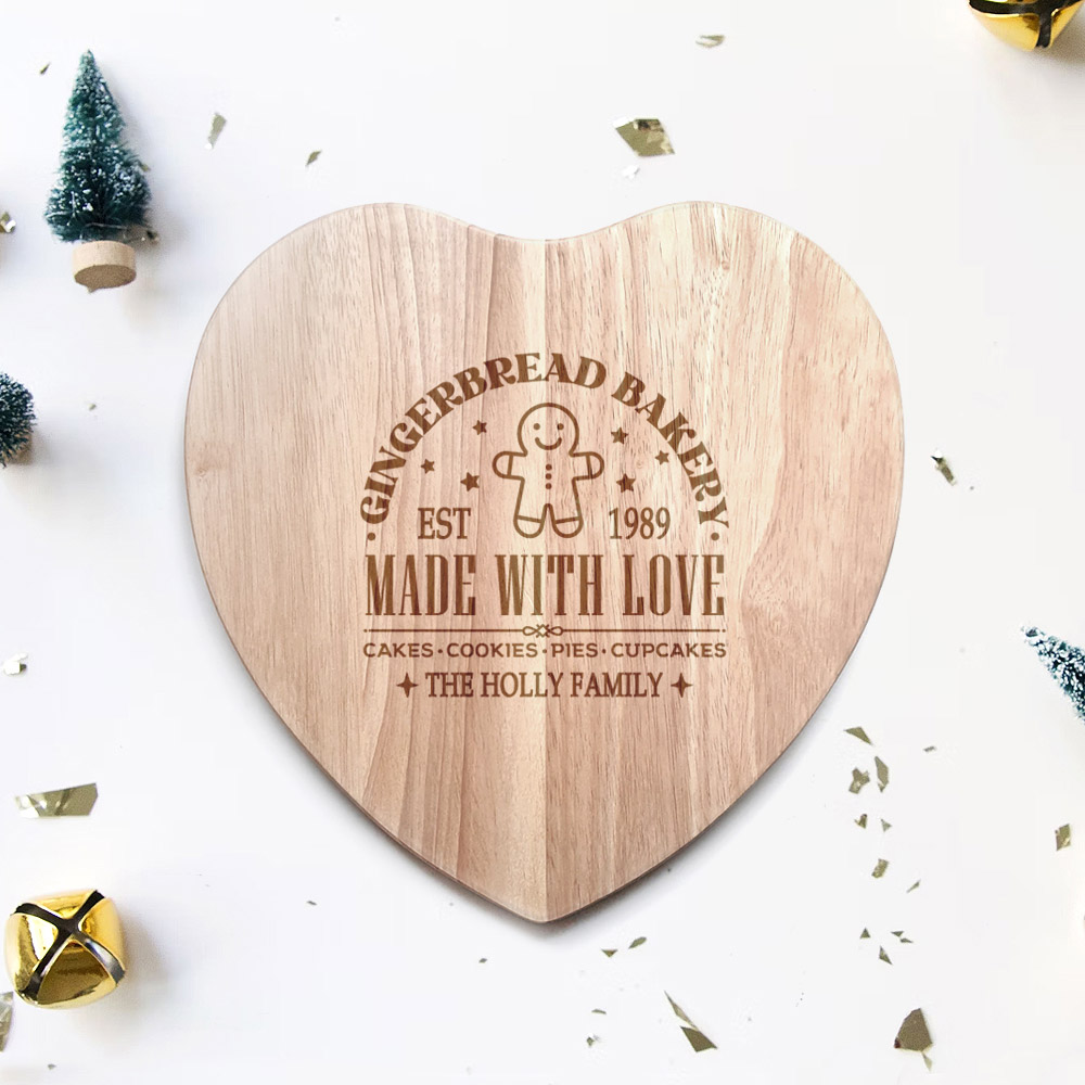 Personalised Gingerbread Bakery Chopping Board | Custom Family Name ...
