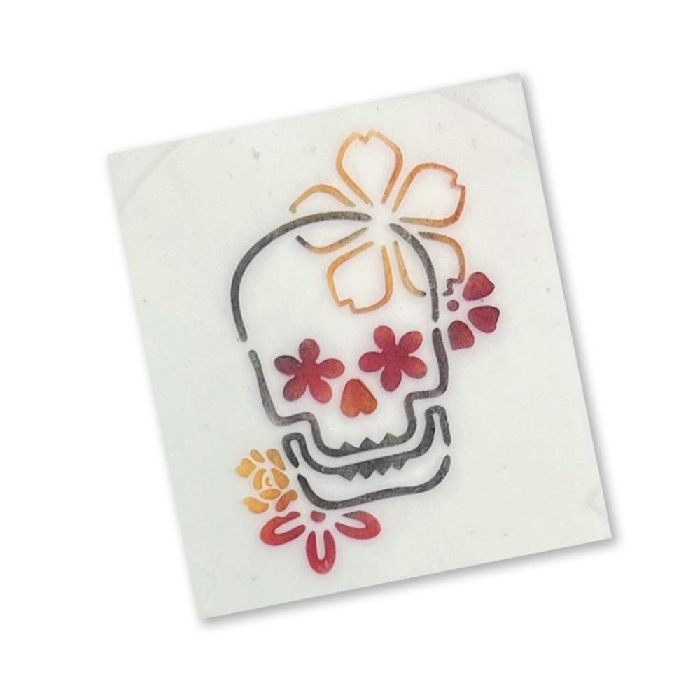 Day Of The Dead Floral Skull Stencil 360 Lasers