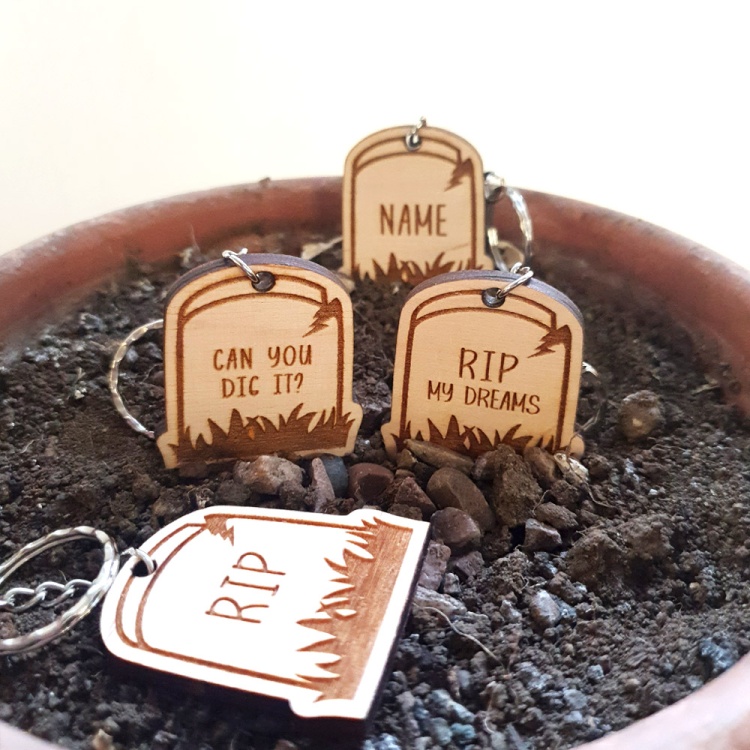 Personalised Gravestone Keyring – Custom Text | Gothic & Novelty Gif ...