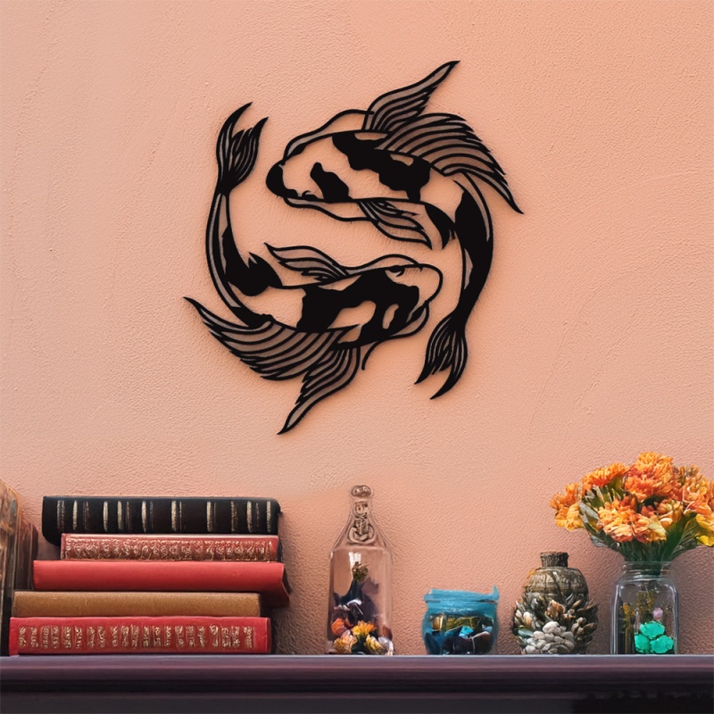 Koi Wall Art – Elegant & Modern Decorative Piece 360 Lasers