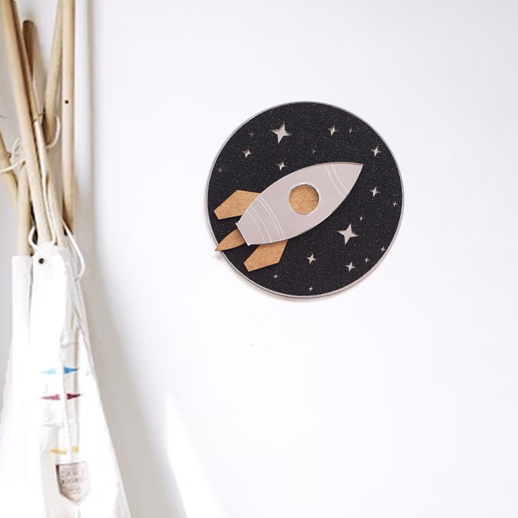 Rocket & Moon - MDF & Mirror 360 Lasers