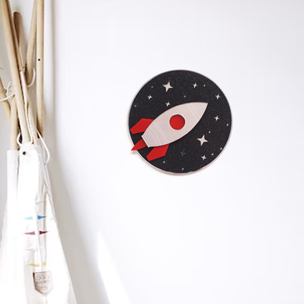 Rocket & Moon - Red & Mirror 360 Lasers