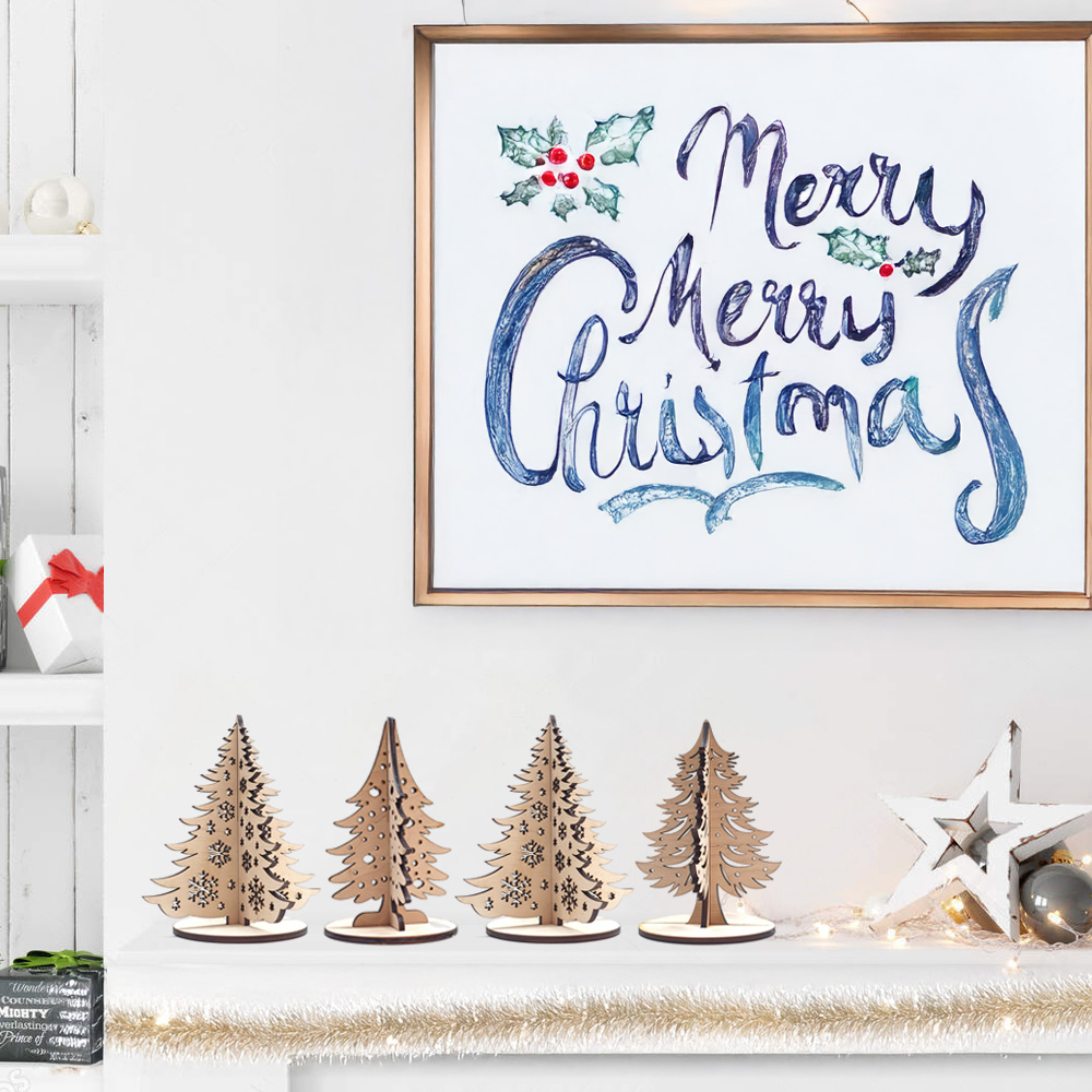 Slot-Together Standing Wooden Christmas Trees – DIY Tabletop Holiday ...