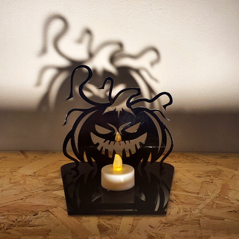 Pumpkin Shadow Maker - Tea Light / Candle Holder 360 Lasers