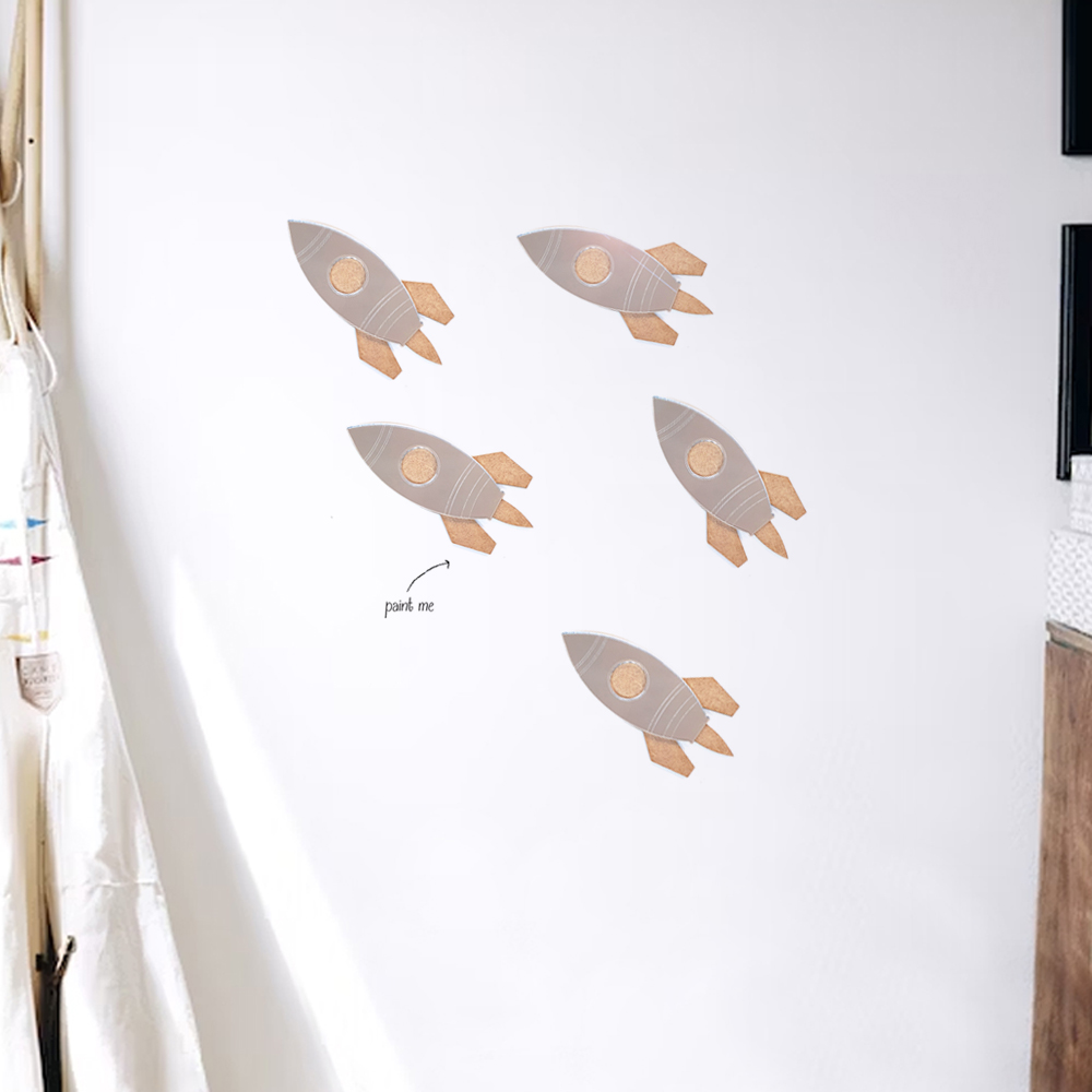 Rocket & Moon - MDF & Mirror 360 Lasers