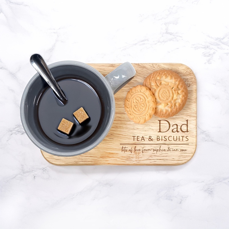 Personalised Tea & Biscuit Board – Custom Tea-Time Gift for Mum, Dad ...