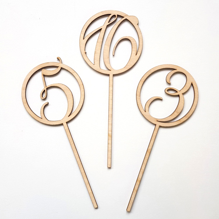 Wooden Table Numbers – Circle | Numbers 1–10 360 Lasers