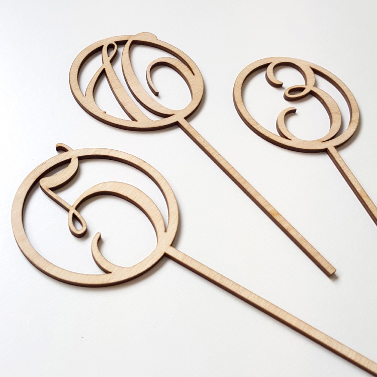 Wooden Table Numbers – Circle | Numbers 1–10 360 Lasers