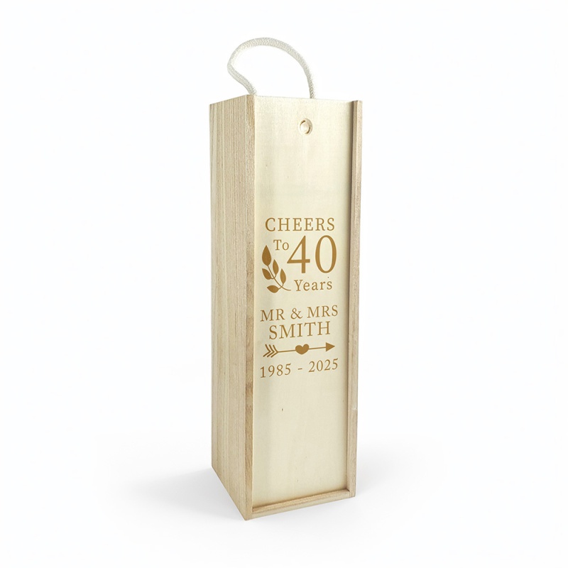 Personalised Anniversary Wine Box – Custom Engraving for Special ...