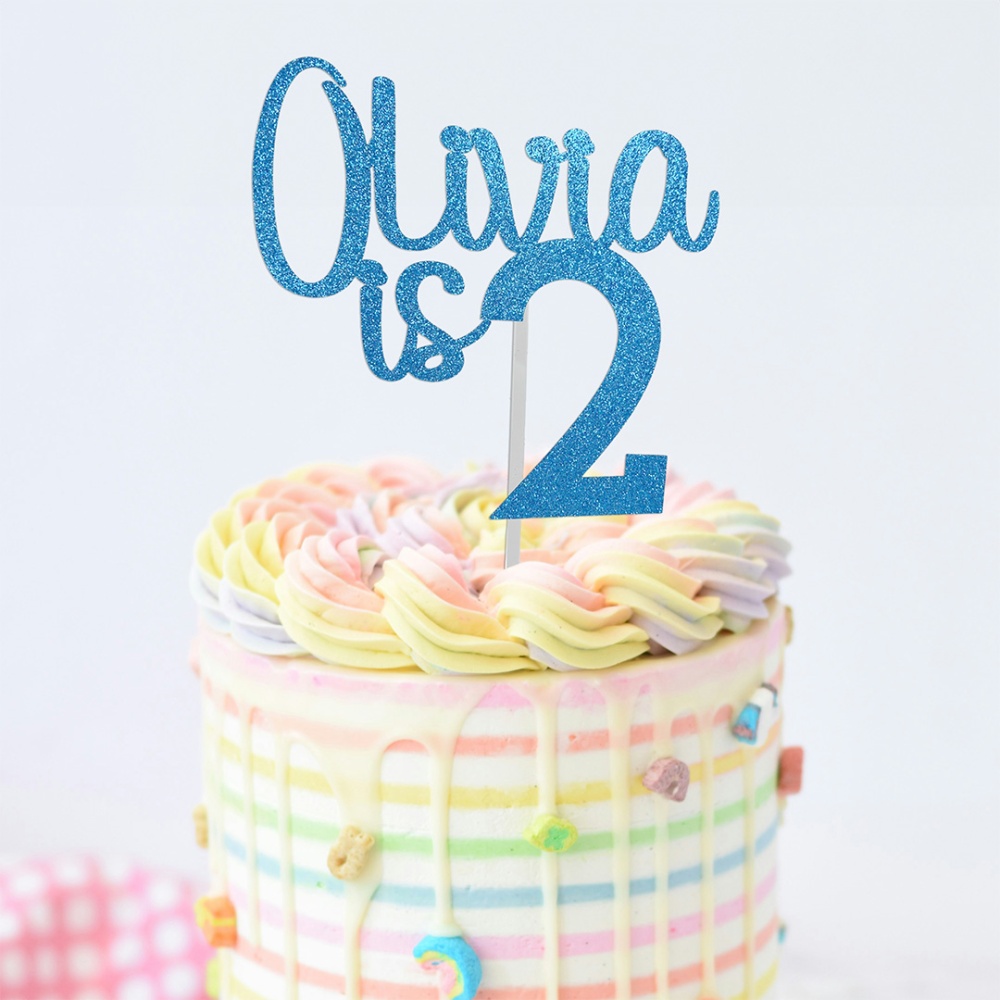 Age Personalised Glitter Topper 360 Lasers