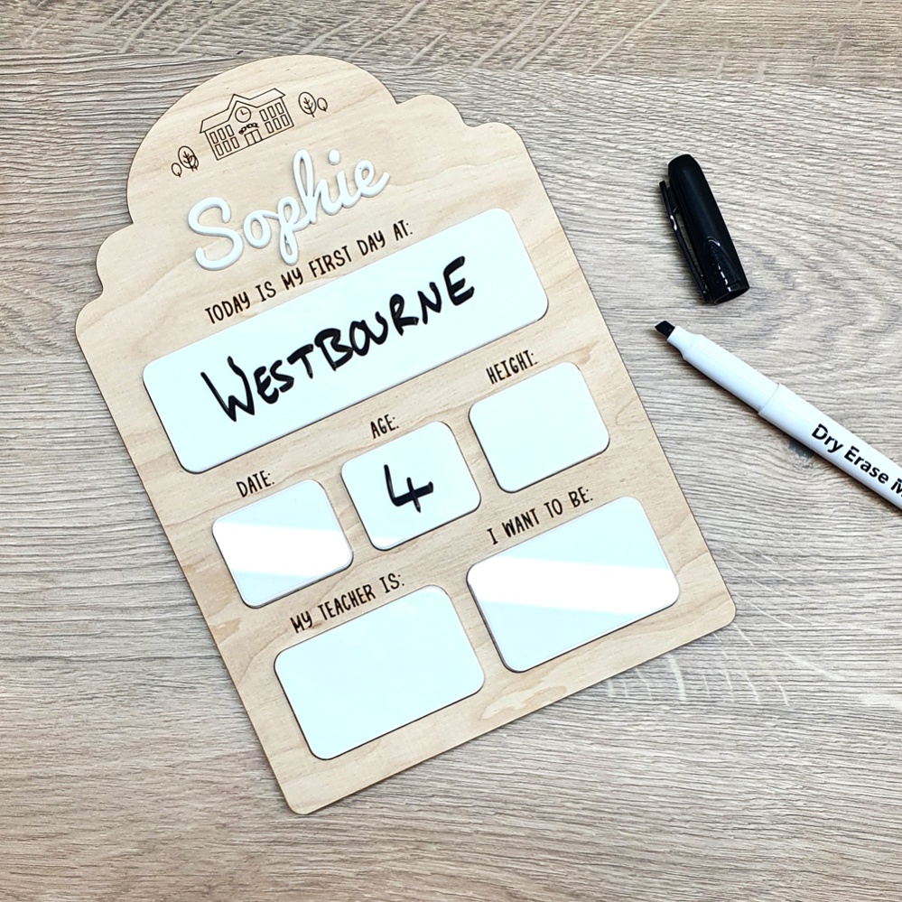 Personalised First Day of School Board – Custom Reusable Photo Prop 360 ...