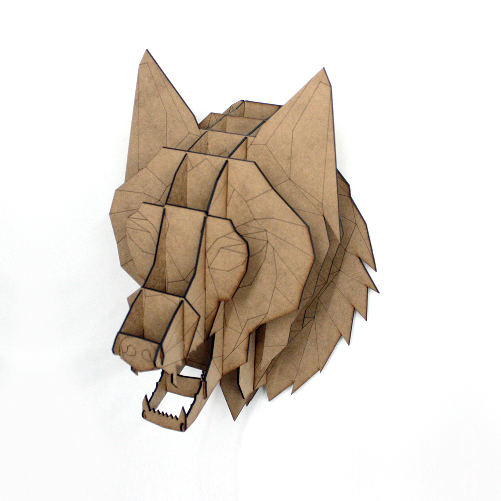 3D Wolf Animal Head 360 Lasers