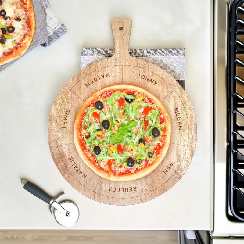 Personalised Pizza Board – Slices with Names | Custom Family Pizza ...