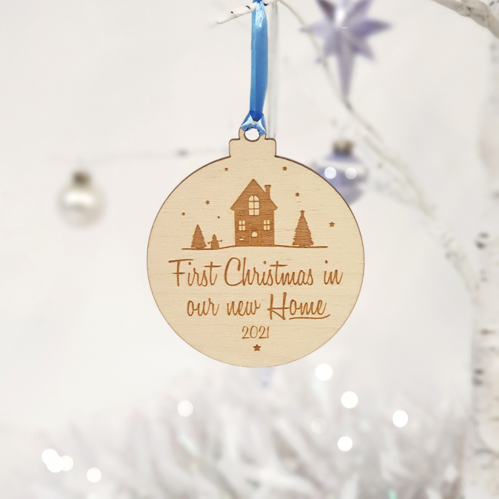 1st Xmas In New Home Bauble - House Scene 360 Lasers