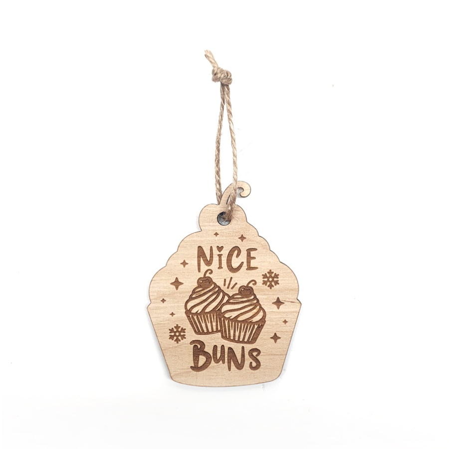 Add humor to your holiday decor with our "Nice Buns" Christmas bauble ...