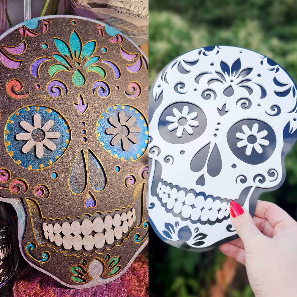 Sugar Skull Sign 360 Lasers
