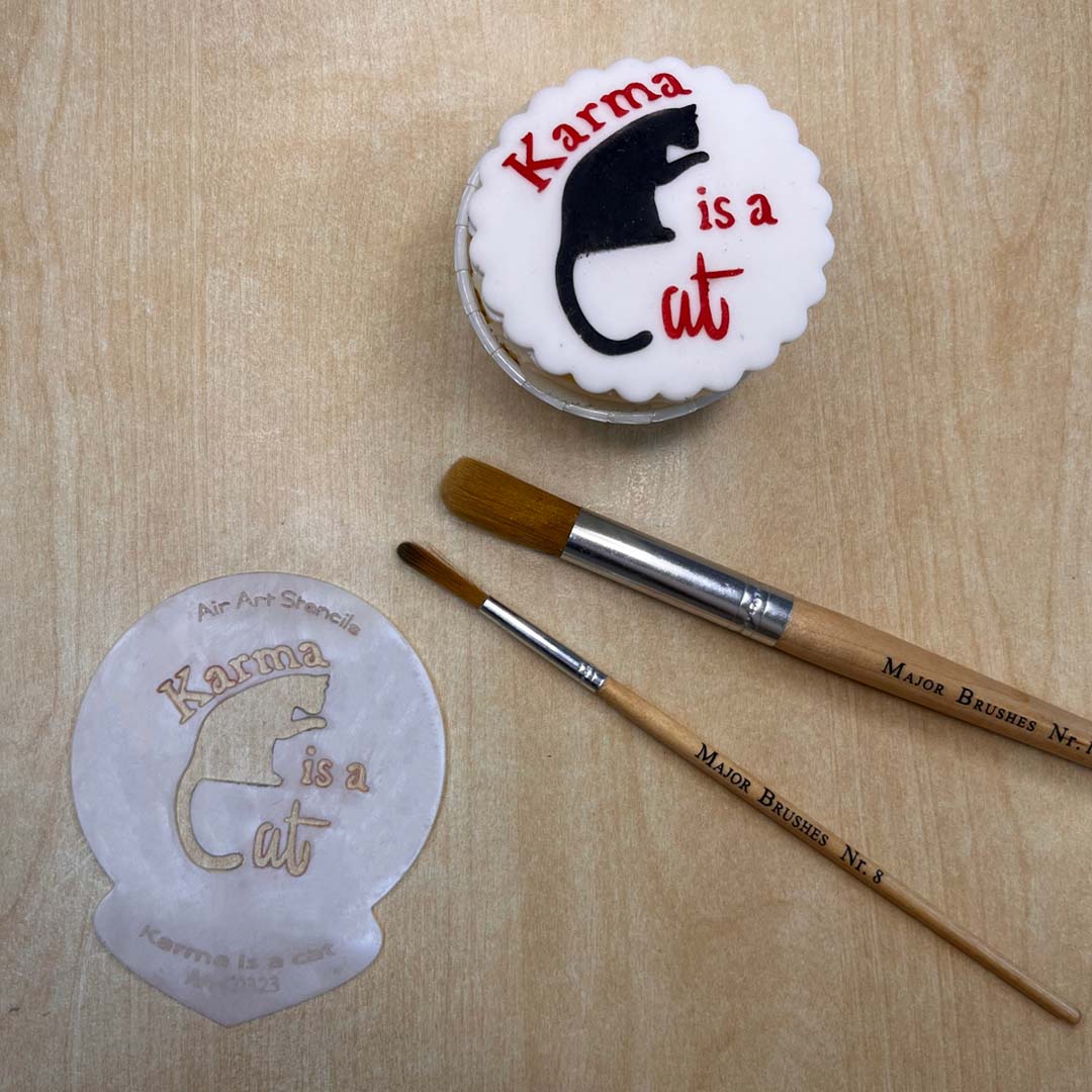 Karma is a Cat Stencil 360 Lasers
