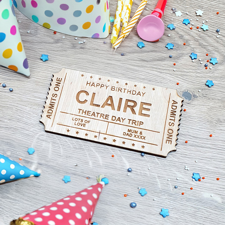Personalised Wooden Ticket Voucher – Custom Gift for Shows & Special ...