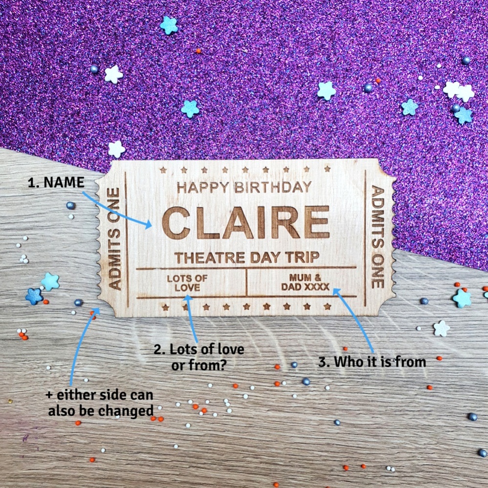 Personalised Wooden Ticket Voucher – Custom Gift for Shows & Special ...
