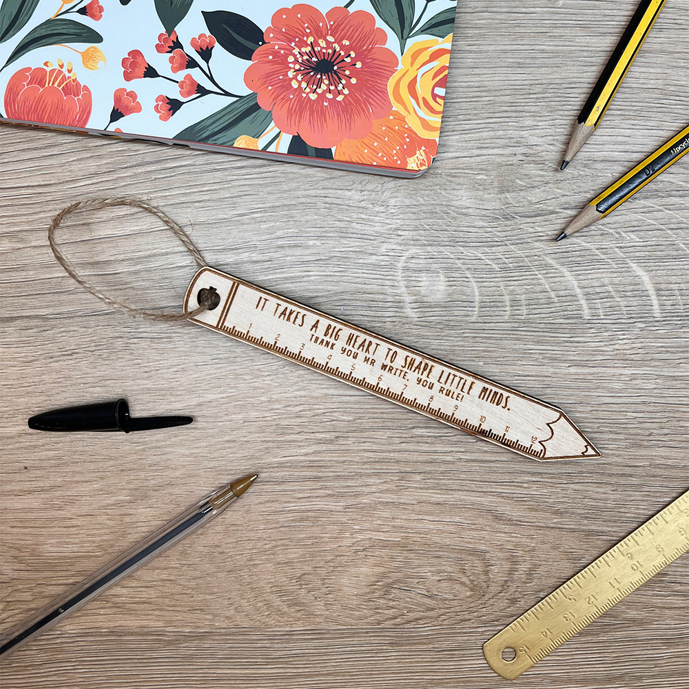Personalised Teacher Ruler – "Big Heart, You Rule!" Gift 360 Lasers