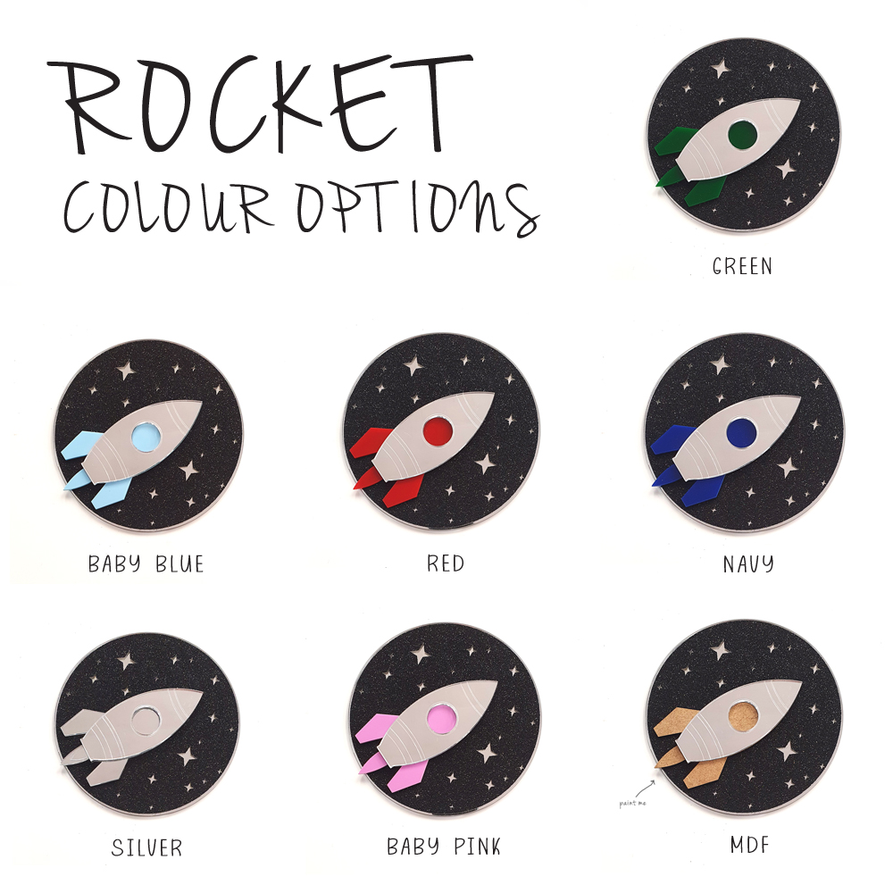 Kids Rocket & Moon Wall Sign – Custom Space Room Decor 360 Lasers