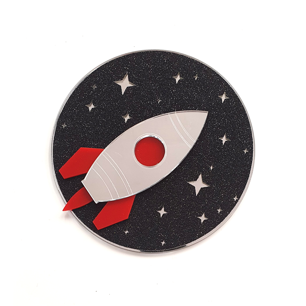 Rocket & Moon - Red & Mirror 360 Lasers