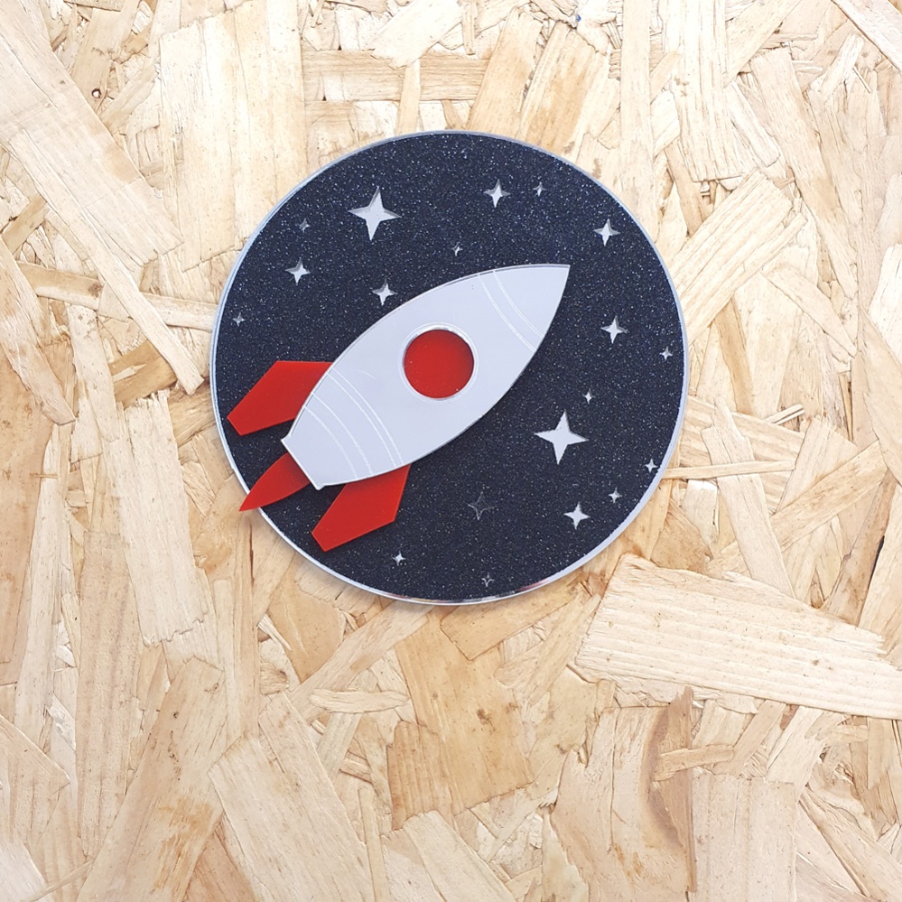 Rocket & Moon - Red & Mirror 360 Lasers