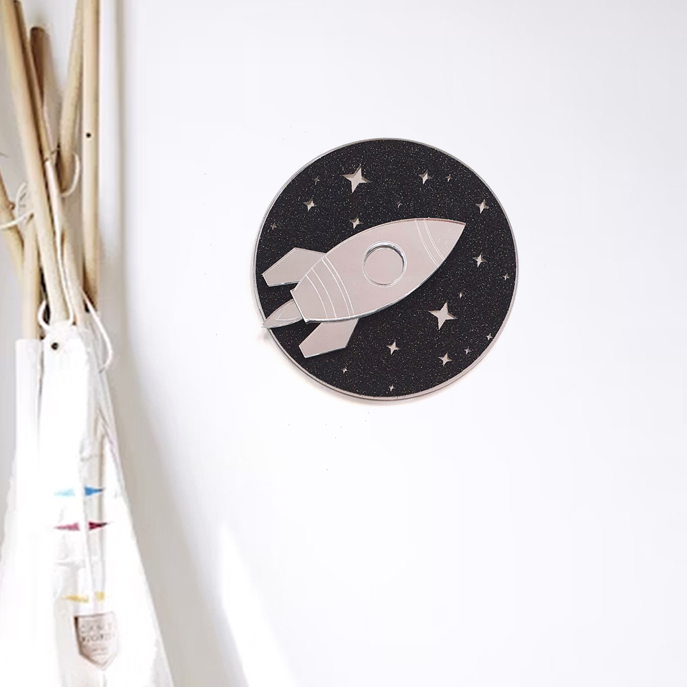 Rocket & Moon - White & Mirror 360 Lasers