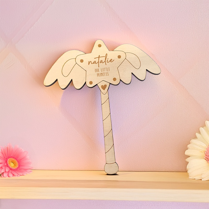Personalised Magical Wand With Wings | Custom Fairy Tale Wand 360 Lasers