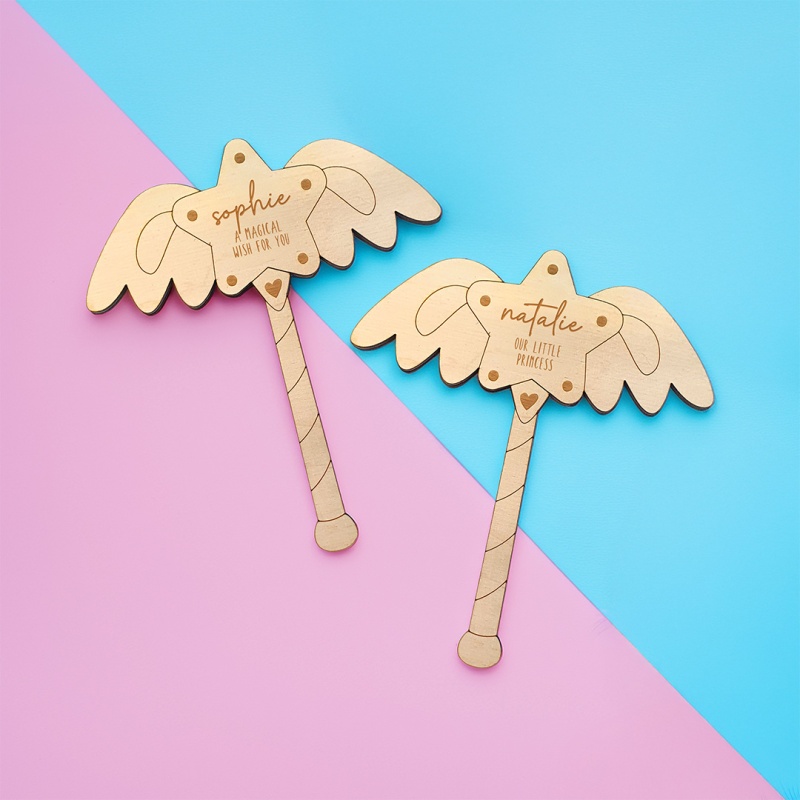 Personalised Magical Wand With Wings | Custom Fairy Tale Wand 360 Lasers