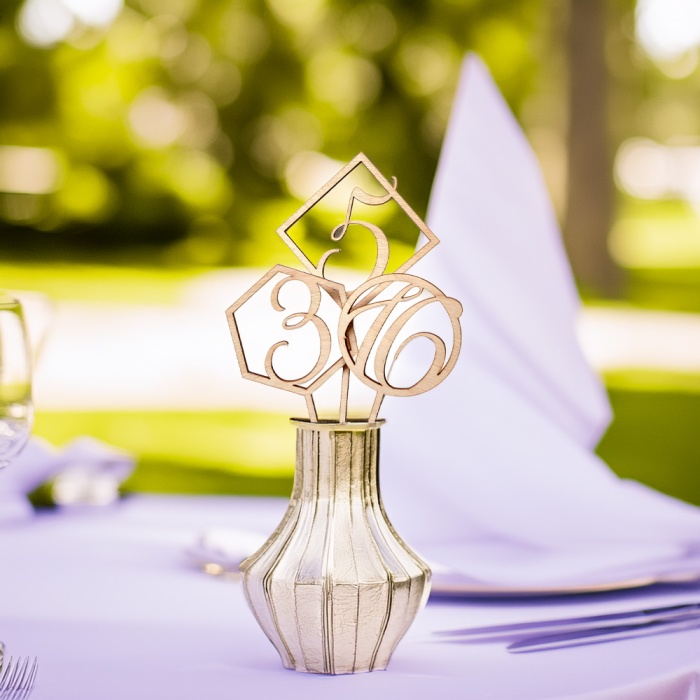 Wooden Table Numbers – Hexagon | Numbers 1–10 360 Lasers