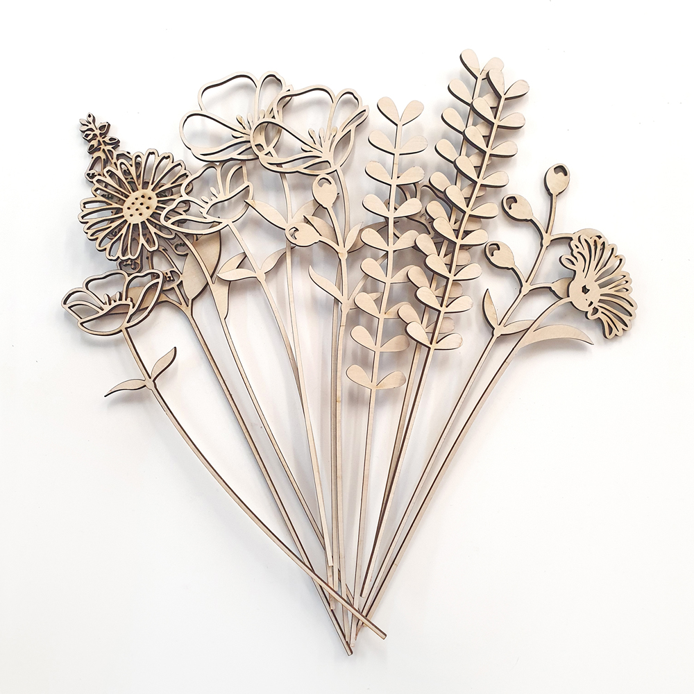 Flower Bouquet SPRING MIX - PLYWOOD 360 Lasers