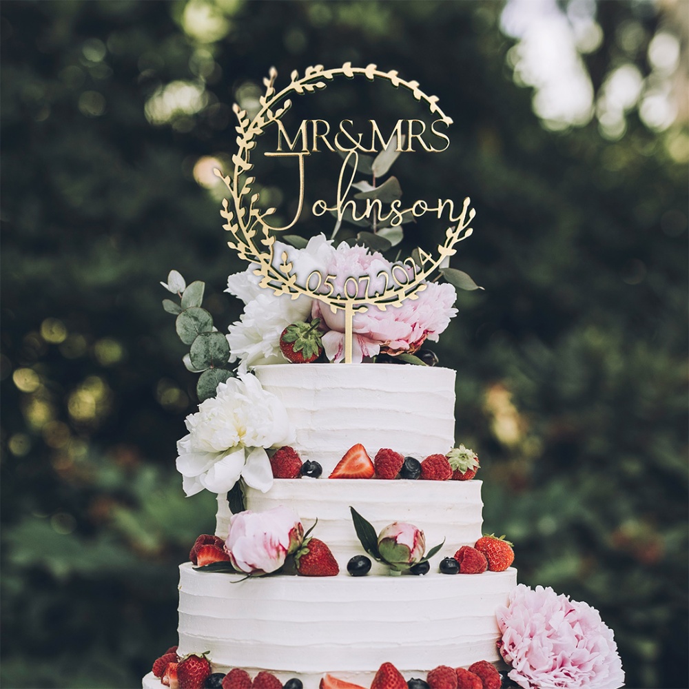 Personalised Wooden Cake Topper 360 Lasers